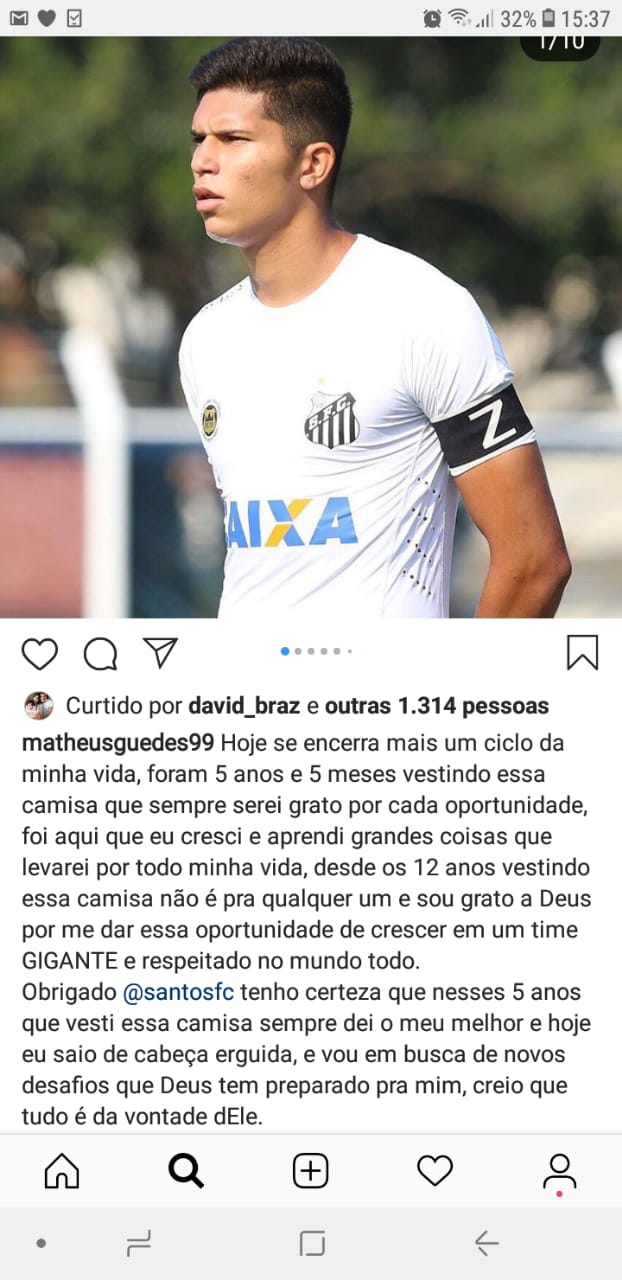 Livre, Matheus Guedes deixa o Santos. Sevilla e Roma na briga - Diário ...