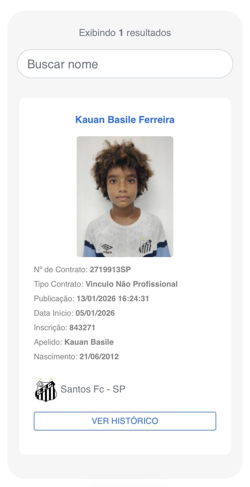 Novo contrato de Kauan Basile com o Santos é regularizado no BID ...