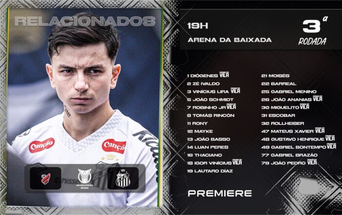 Com Moisés, Santos divulga os relacionados para o duelo contra o ...